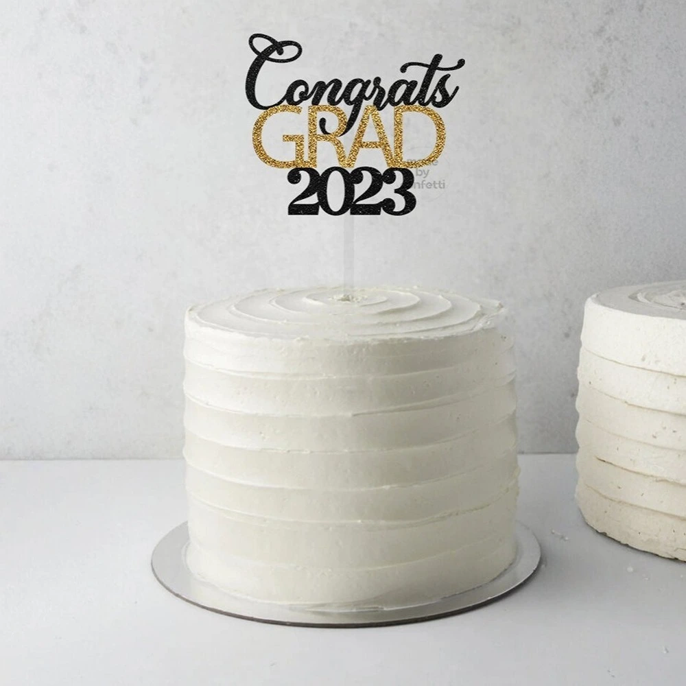 Congratulations Grad | Graduation Cake Topper - Made by Confetti