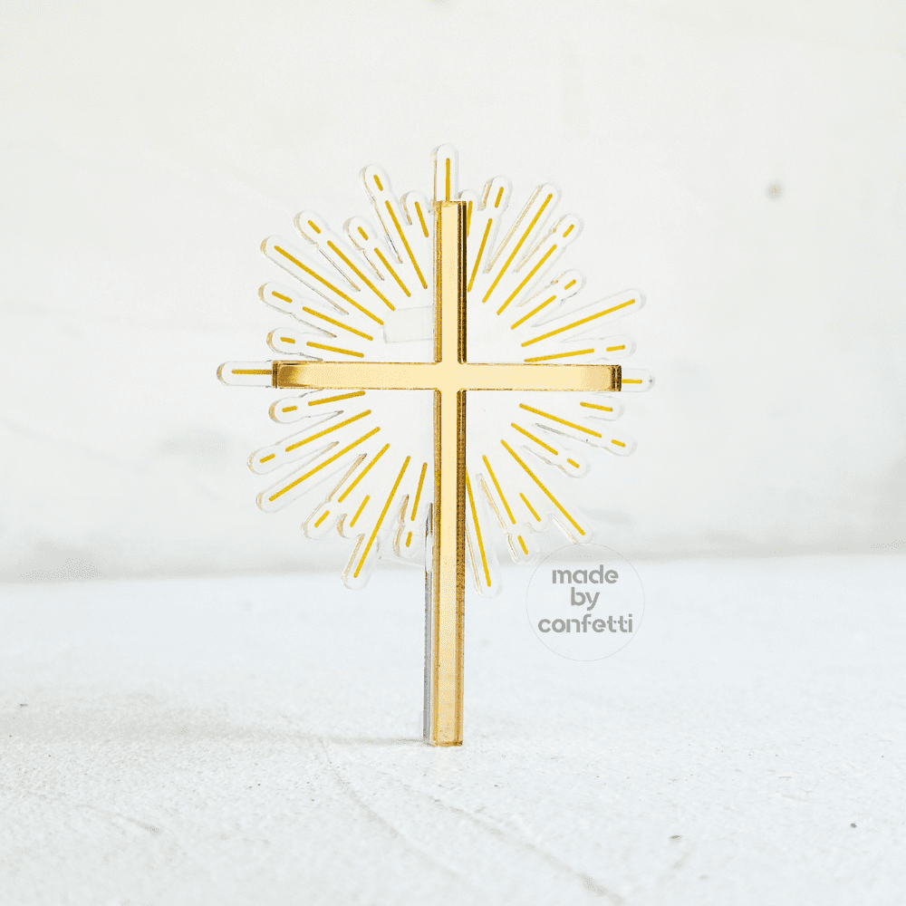 Elegant Holy Communion Cake Badge - Made by Confetti